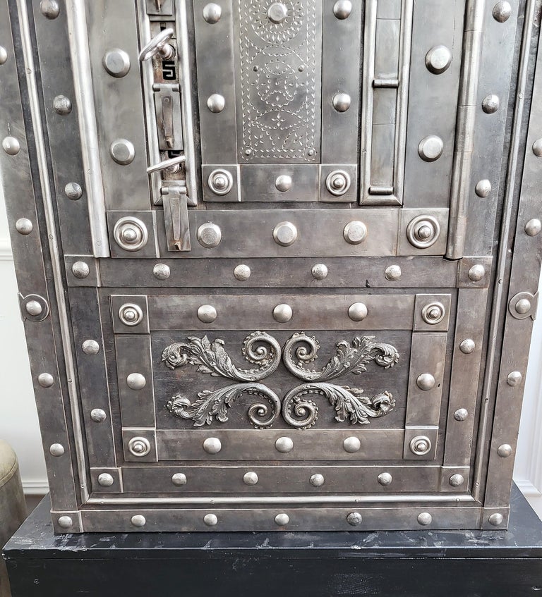 18th Century Wrought Iron Italian Antique Hobnail Safe Strong Box Bar ...