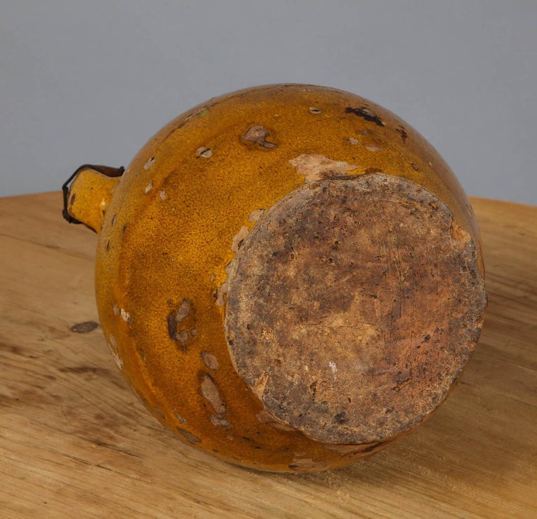 18th Century Yellow Glazed Harvest Pitcher For Sale at 1stDibs