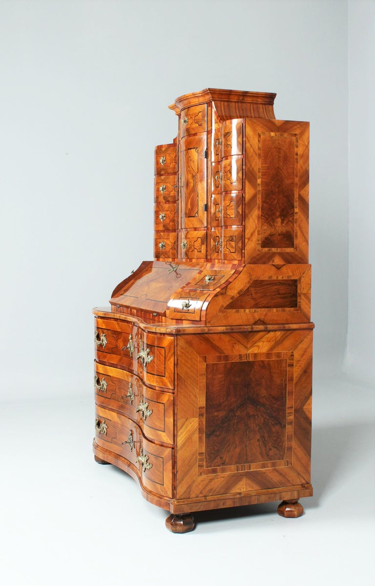 18. Jahrhundert Deutscher Barock, Sekretär Louis XV., Nussbaum ...