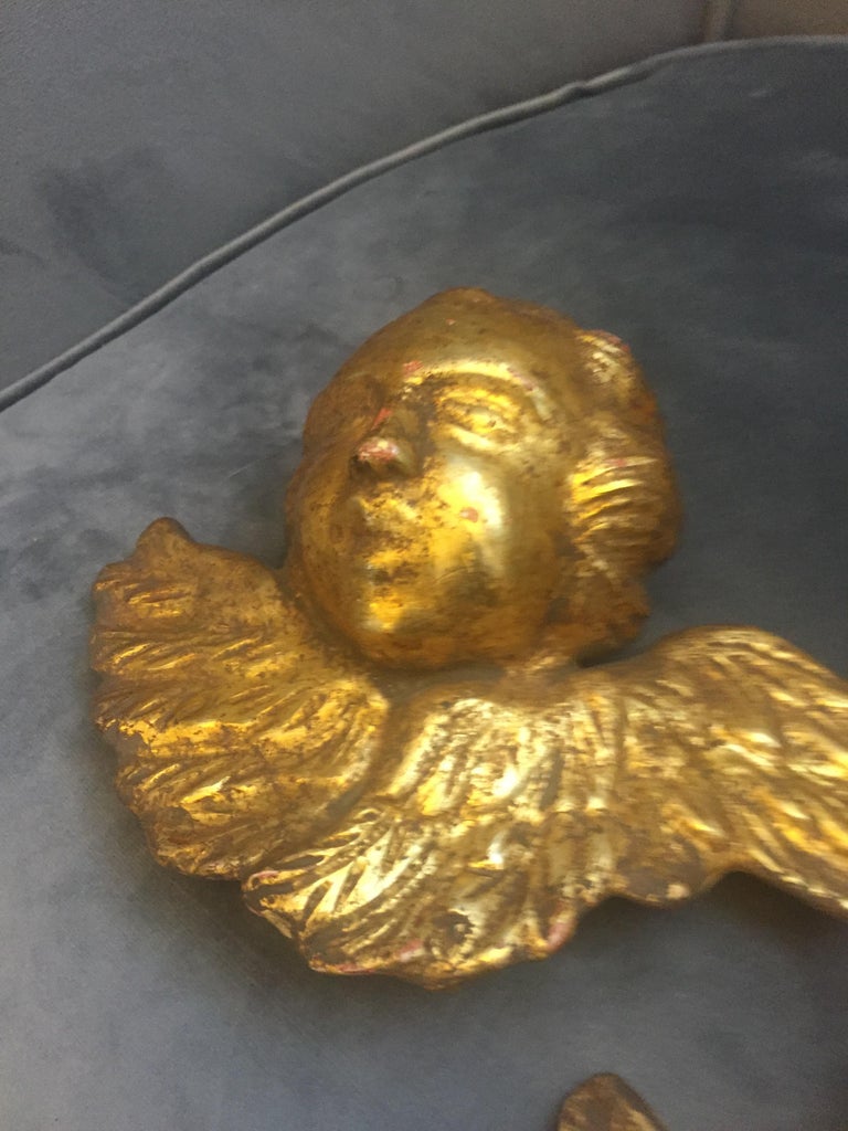 18th Three Century Hand-Carved Gilded Wooden Cherubs For Sale at 1stDibs