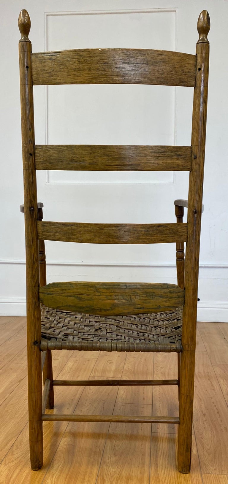 18th to 19th Century Ladder Back Chair with Reed Seat at 1stDibs