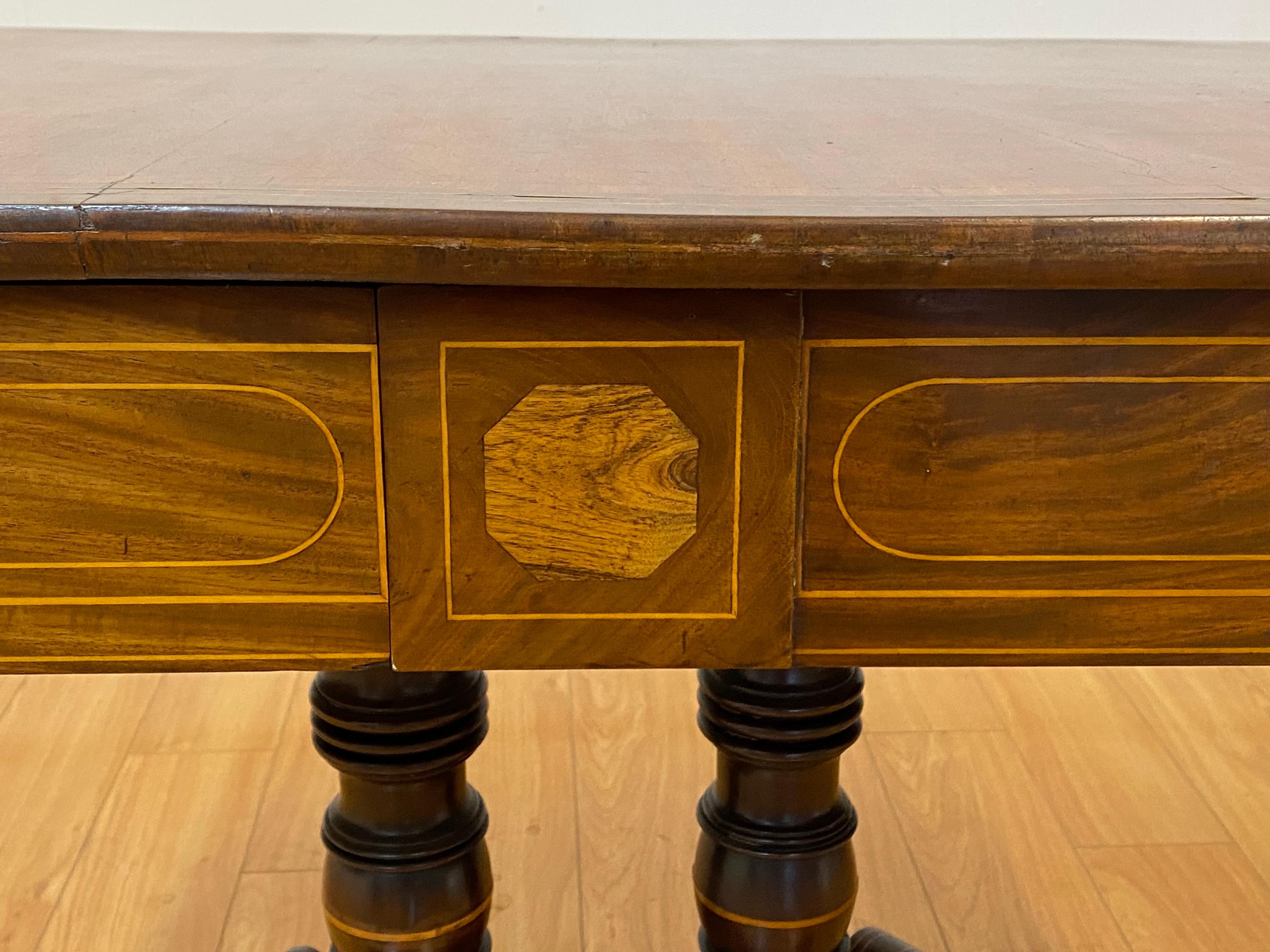 18th to 19th Century Walnut and Mahogany Federal Style Drop Leaf Desk ...