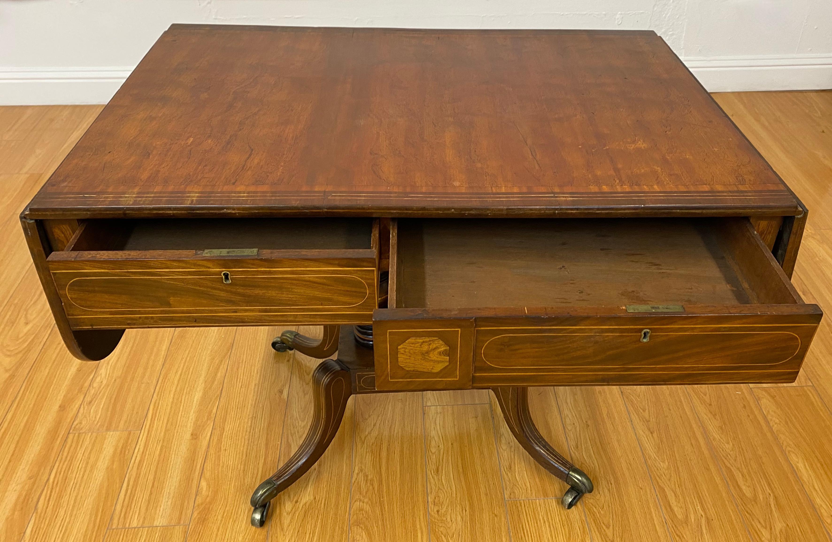 18th to 19th Century Walnut and Mahogany Federal Style Drop Leaf Desk ...
