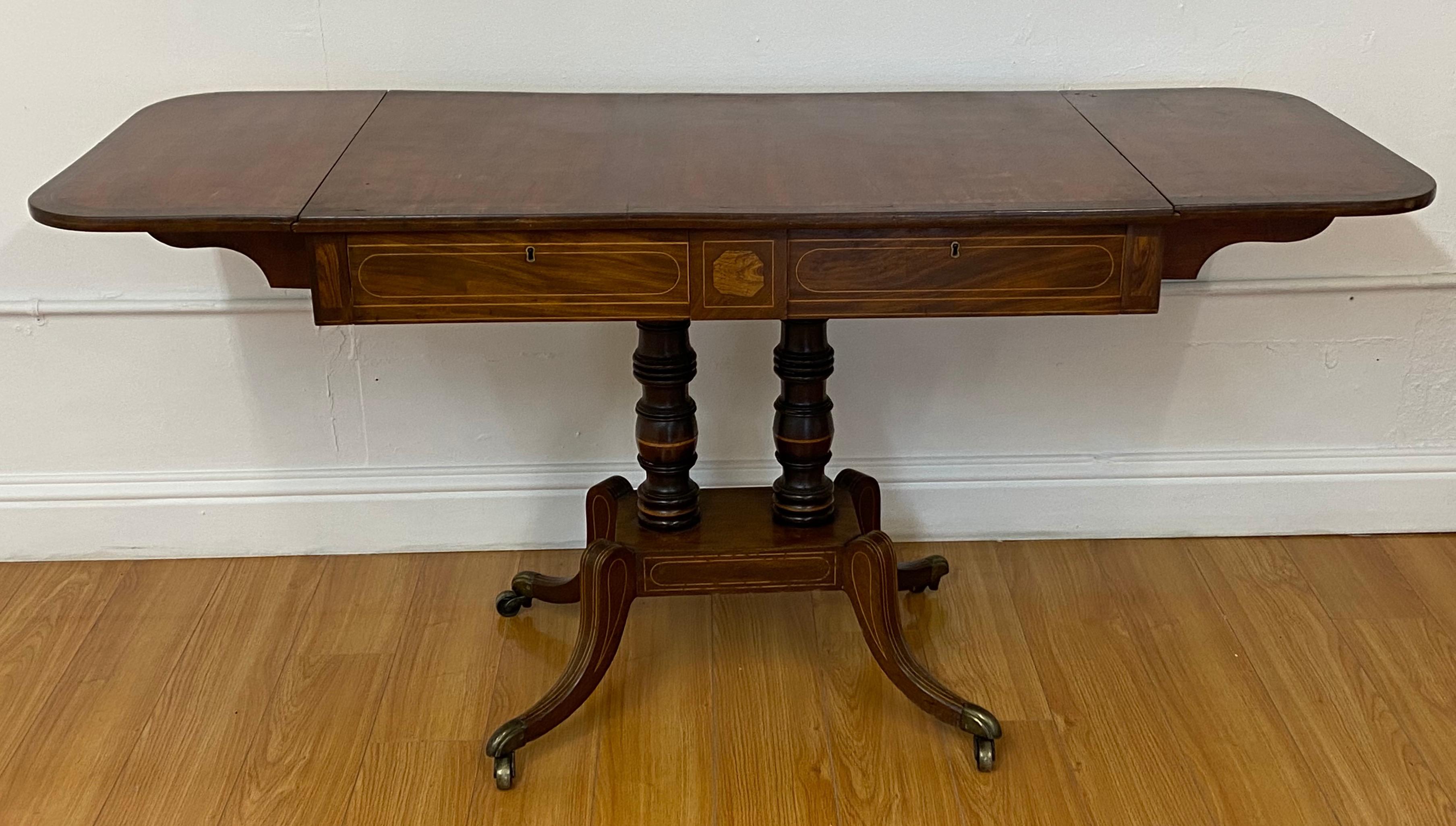18th to 19th Century Walnut and Mahogany Federal Style Drop Leaf Desk ...