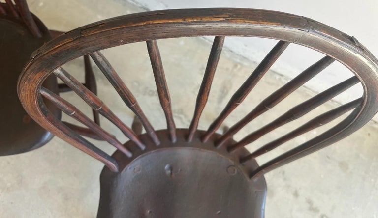 18th Century Balloon Back Original Red Painted Windsor Chairs-Pair For ...