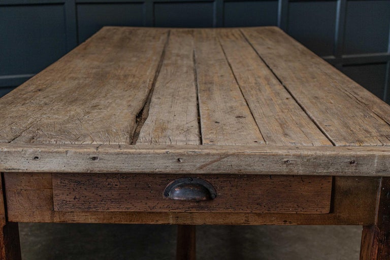 18thC English Estate Made Sycamore Top Prep Table For Sale at 1stDibs