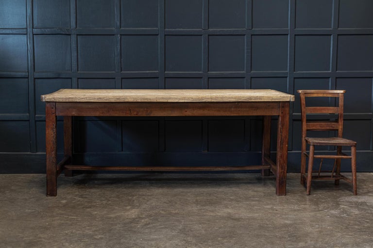 18thC English Estate Made Sycamore Top Prep Table For Sale at 1stDibs
