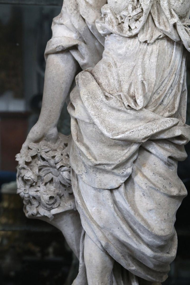 18th Century French Stone Statue of Flora For Sale at 1stDibs