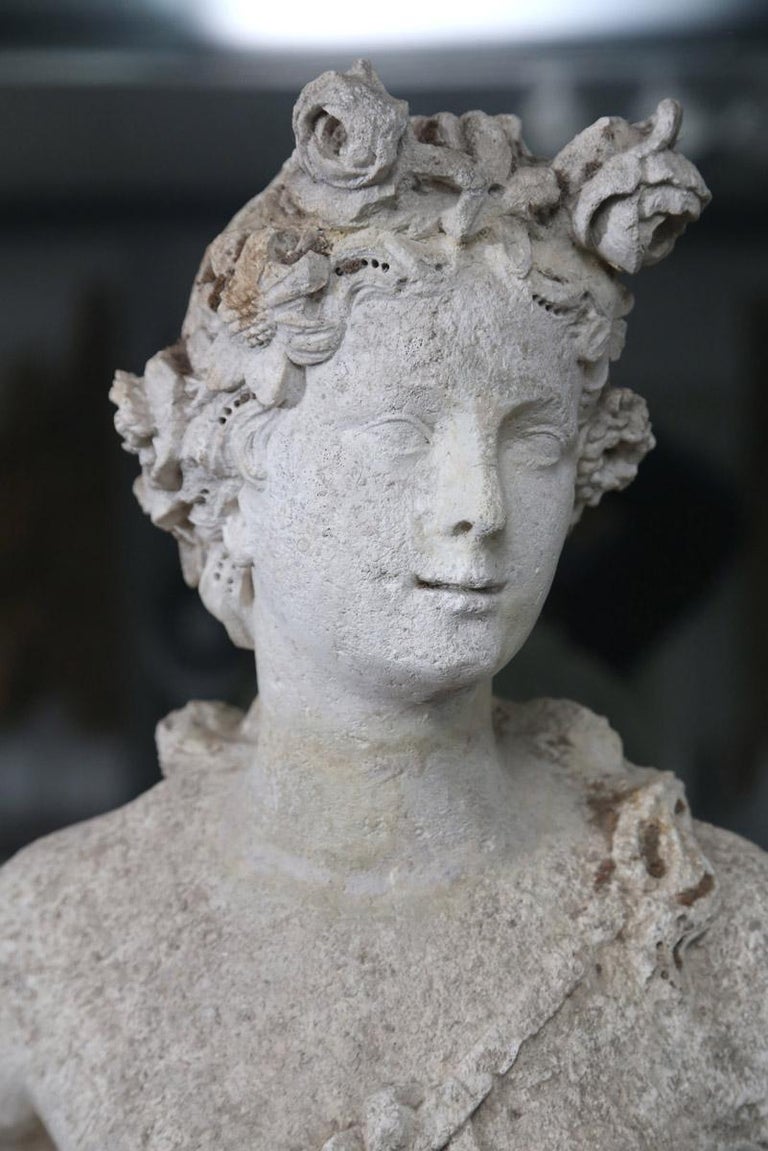 18th Century French Stone Statue of Flora For Sale at 1stDibs