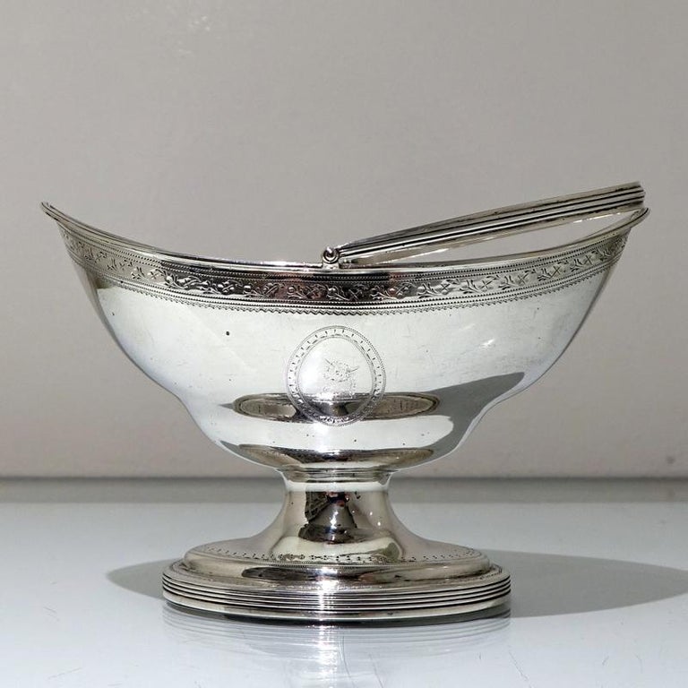 George III Sterling Silver Sugar Basket London 1790 Peter and Jonathan ...