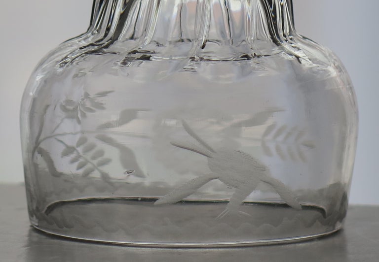 18thC Georgian Monteith or Bonnet Glass Hand Blown and Engraved Bowl ...