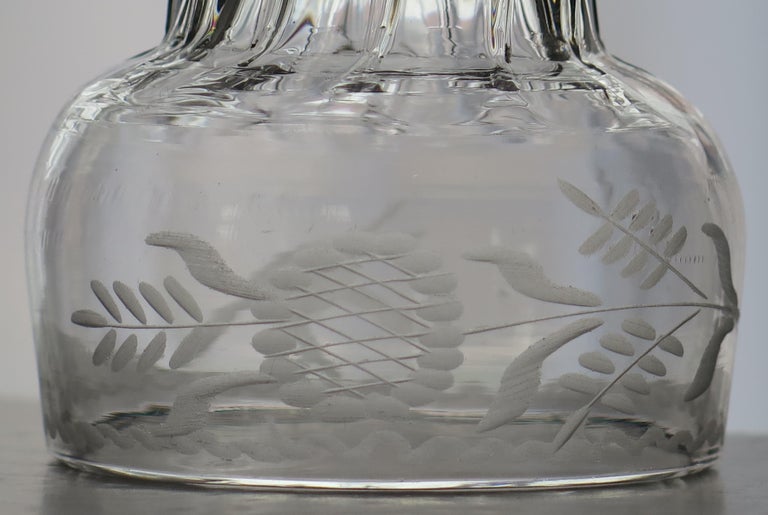 18thC Georgian Monteith or Bonnet Glass Hand Blown and Engraved Bowl ...