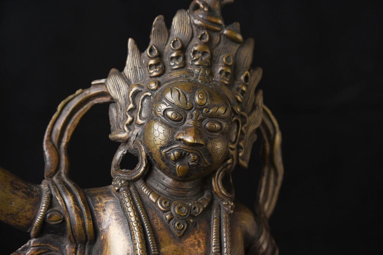 18thc Tibetan Bronze Protective Deity, Very Fine and Large Example. For ...