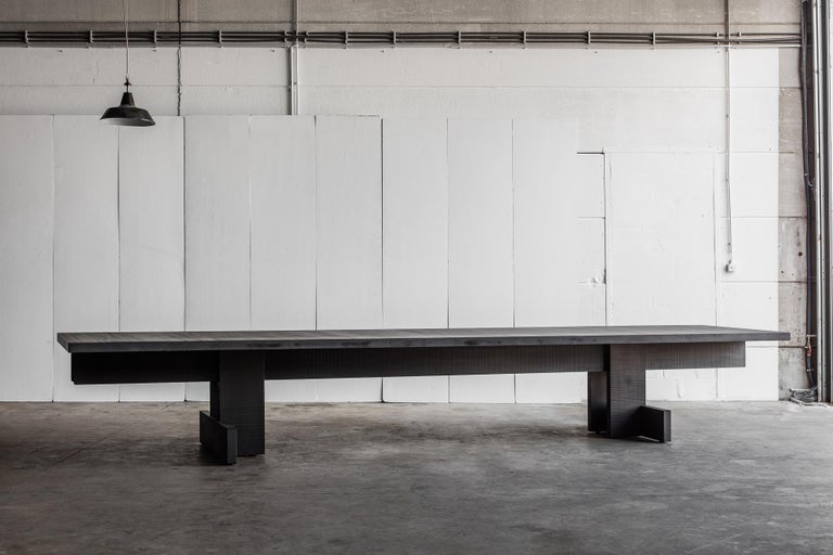 Brutalist Wood Dining Table For Sale at 1stDibs