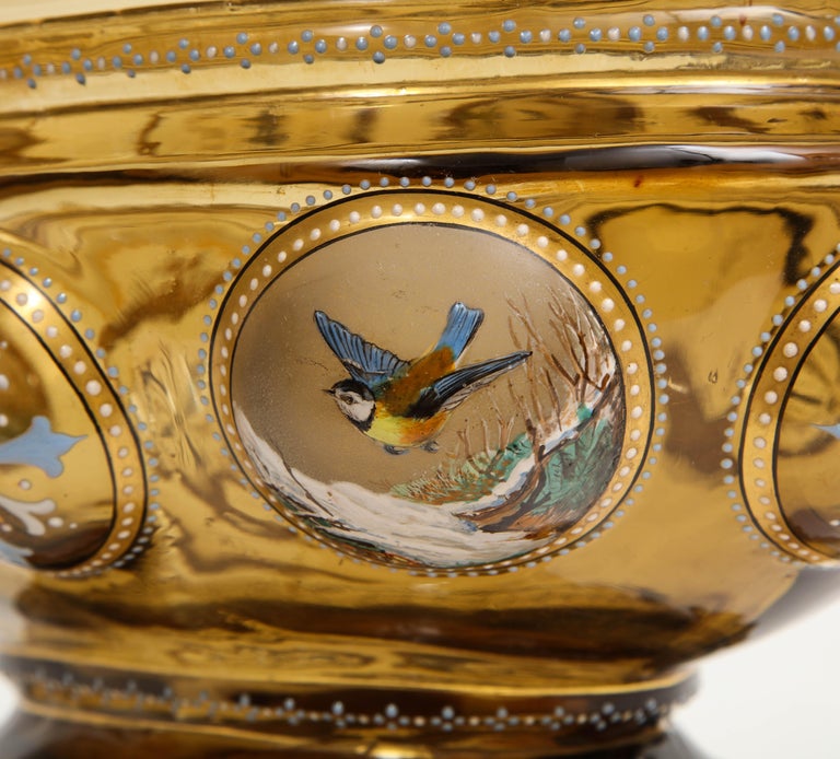 19 C. Dore Bronze Mounted Moser Light-Amber Colored Crystal and Enamel ...