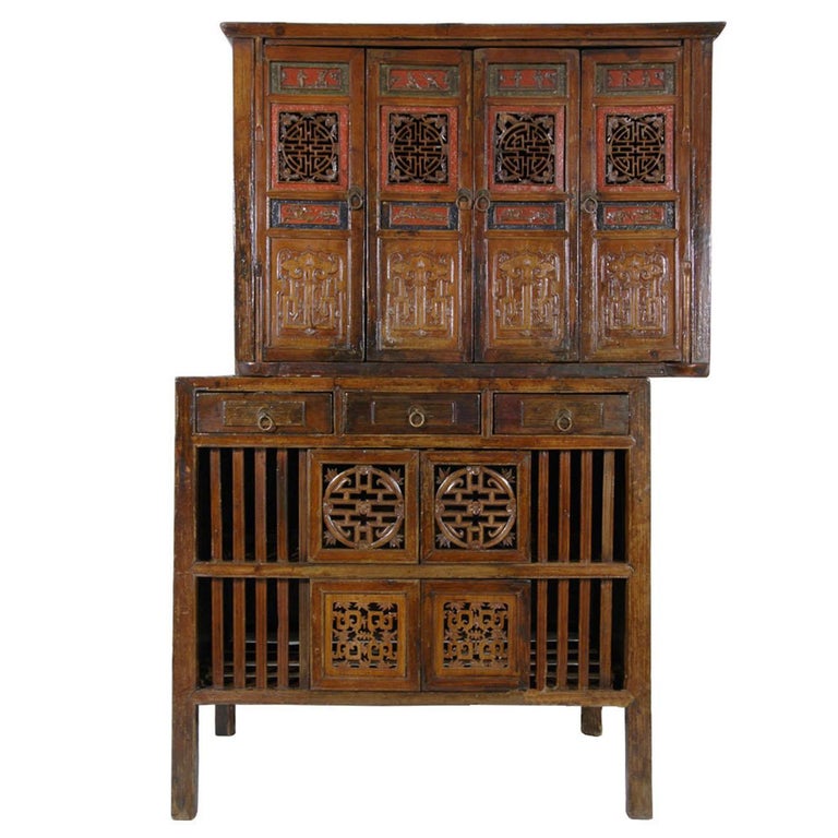 19 Century Antique Chinese Kitchen Cabinet, Entertainment Center at 1stDibs