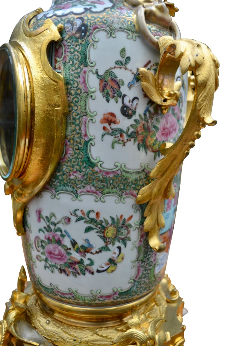19 Century Napoleon III Chinese Famille Rose Porcelian and Gilt Bronze ...