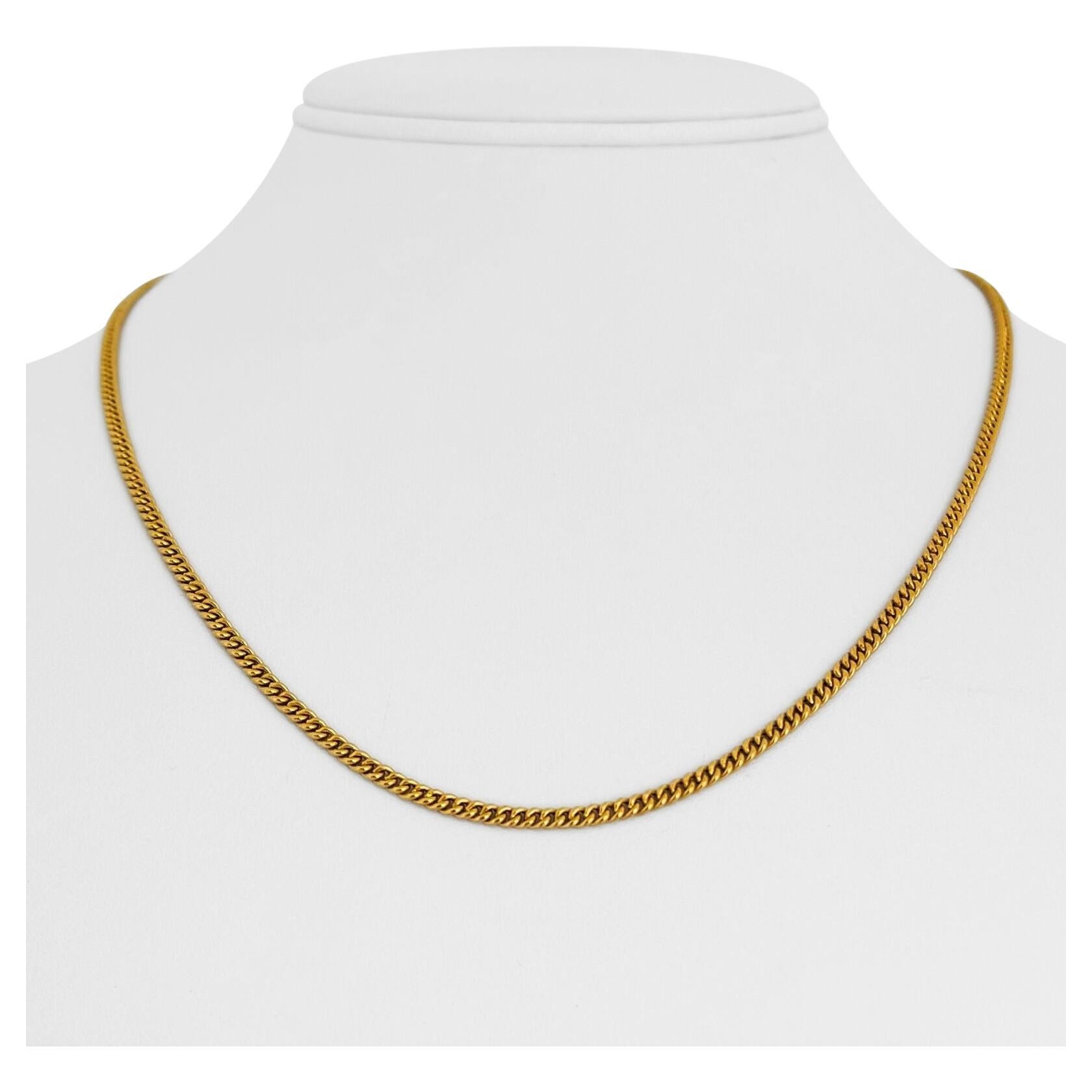 14k Karat Yellow Gold Hollow Light Flat Curb Link Chain Necklace For ...