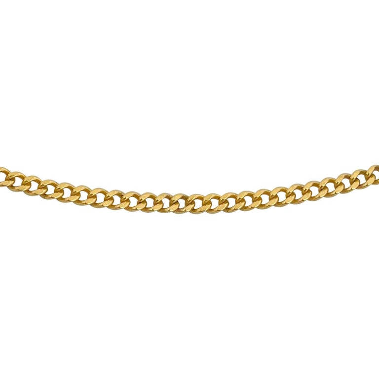 19 Karat Portuguese Yellow Gold Solid Curb Link Chain Necklace For Sale ...