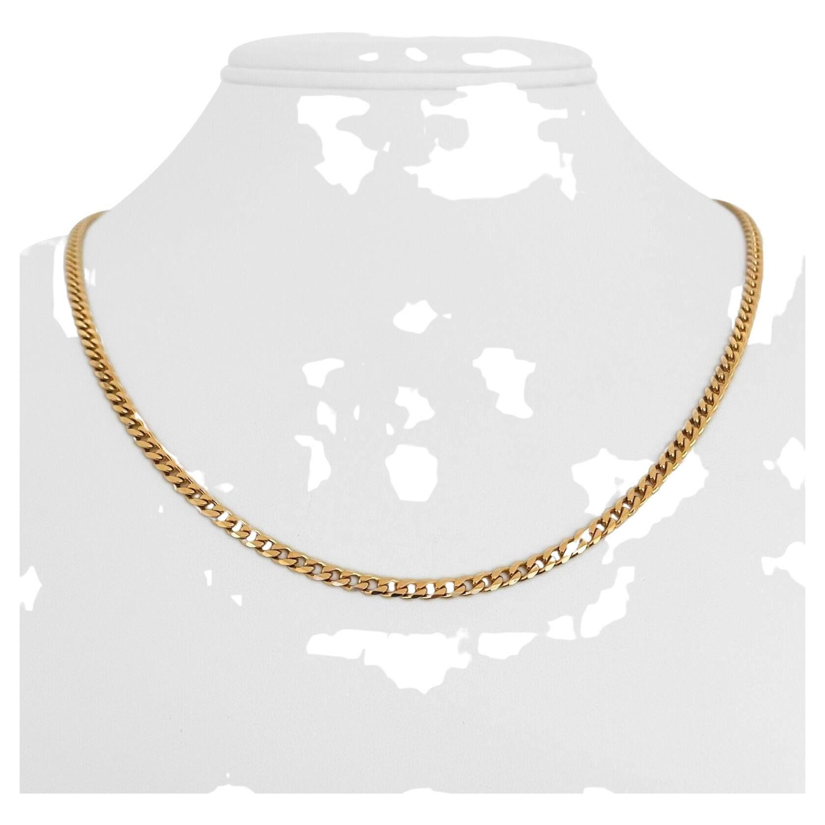 18 Karat Yellow Gold Solid Heavy Cuban Curb Link Chain Necklace at 1stDibs