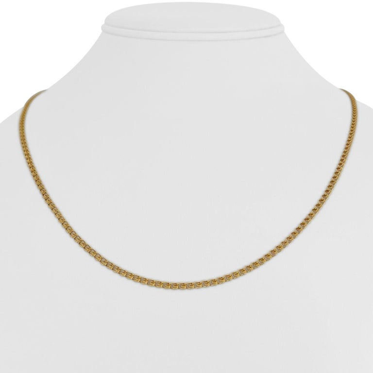 19 Karat Portuguese Yellow Gold Thin Fancy Circle Link Chain Necklace ...