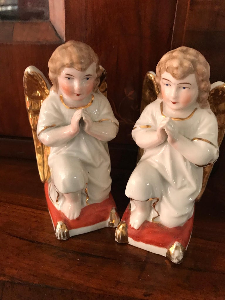 19th C Pair of Porcelain Angels Figurines For Sale at 1stDibs ...