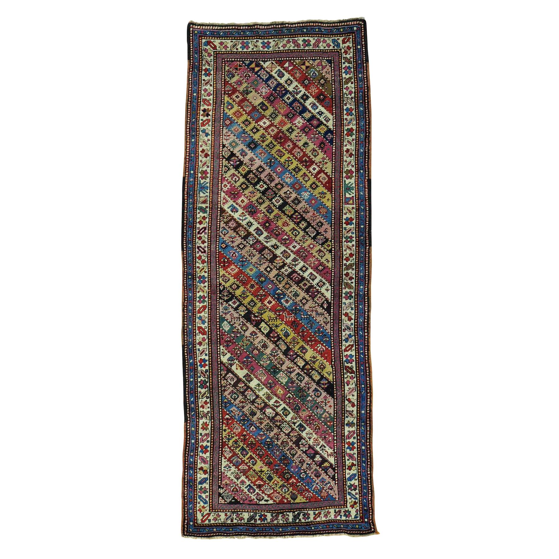 1900 Antique Caucasian Runner Rug For Sale at 1stDibs