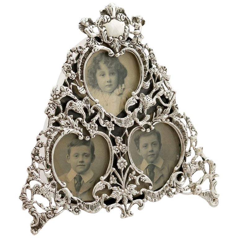 1900 Antique Victorian Sterling Silver Photograph Frame by William ...