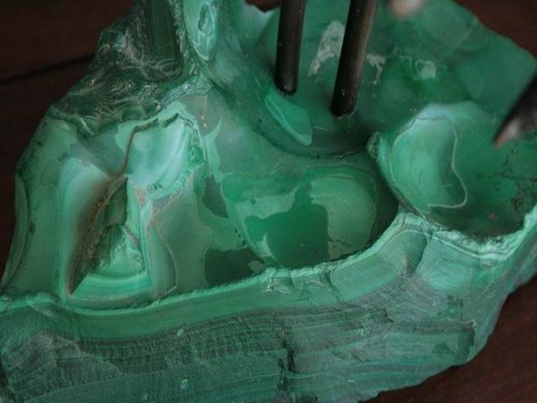 1900 Bronze Heron on Block of Malachite For Sale at 1stDibs