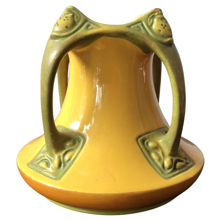 1900 Yellow Austrian Teplitz Vase For Sale at 1stDibs