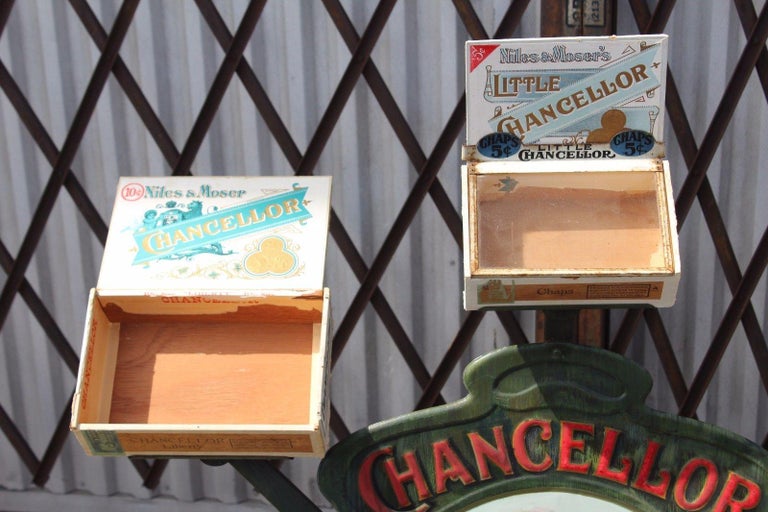 1900s-1920s Chancellor Cigars Tin Display Store Advertising For Sale at ...