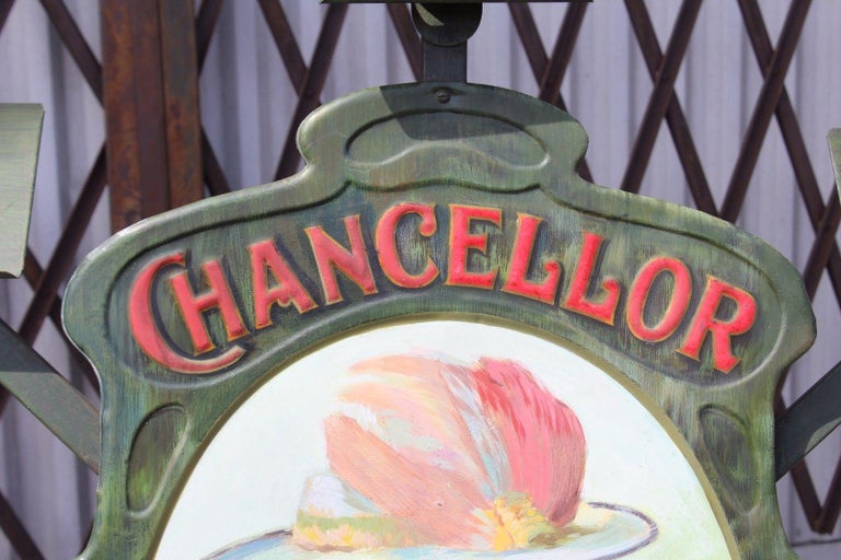 1900s-1920s Chancellor Cigars Tin Display Store Advertising For Sale at ...