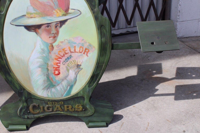 1900s-1920s Chancellor Cigars Tin Display Store Advertising For Sale at ...