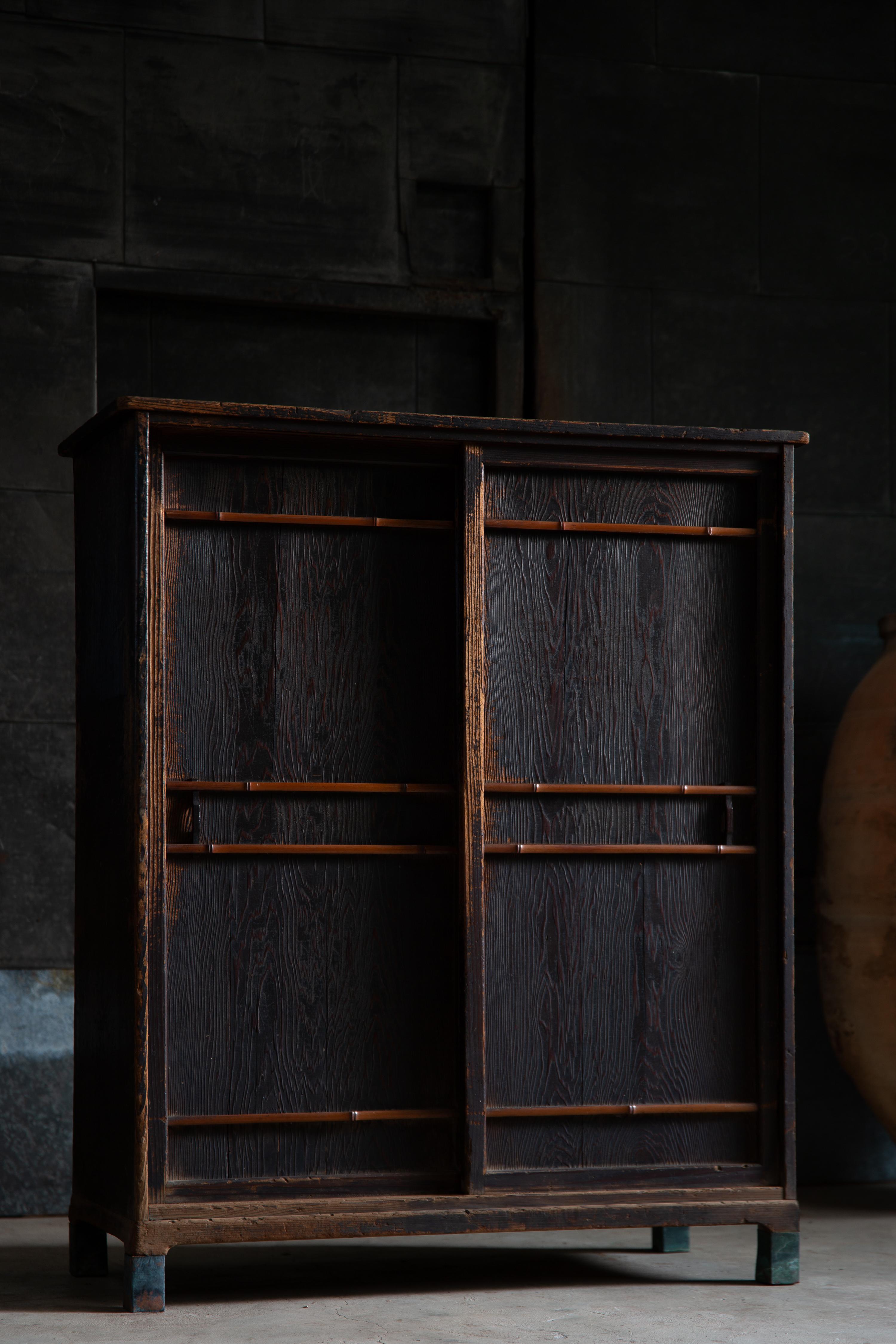 1900s-20s Meij-Taisho Japanese Wabi-Sabi Cabinet Yakusugi cedar, bamboo ...