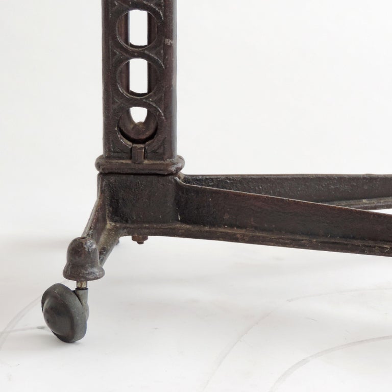 1900s Adjustable Utility Table in Metal and Wood For Sale at 1stDibs