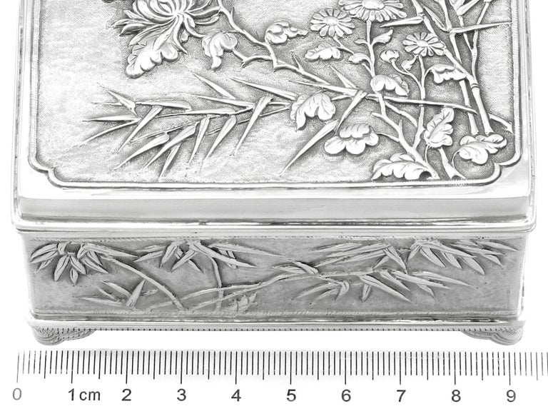 1900s Antique Chinese Export Silver Box For Sale at 1stDibs