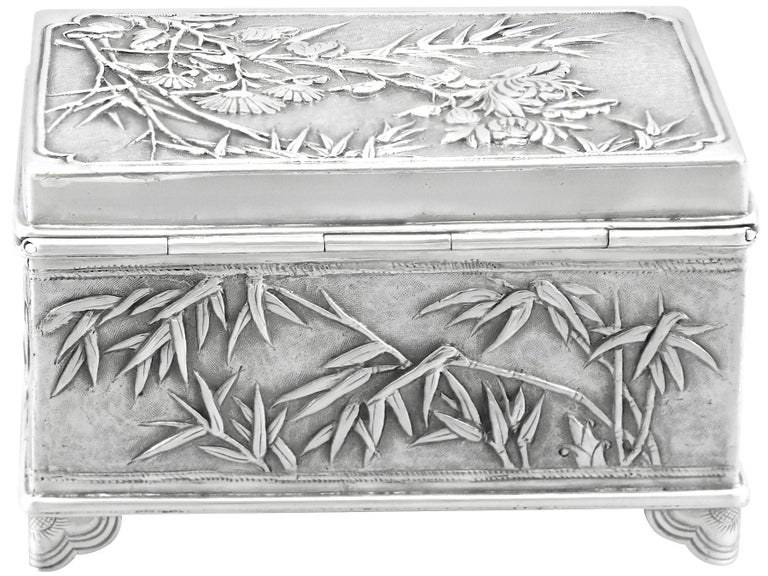 1900s Antique Chinese Export Silver Box For Sale at 1stDibs