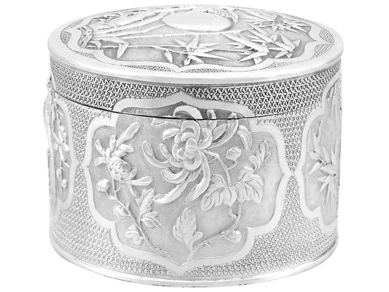 1900s Antique Chinese Export Silver Box at 1stDibs