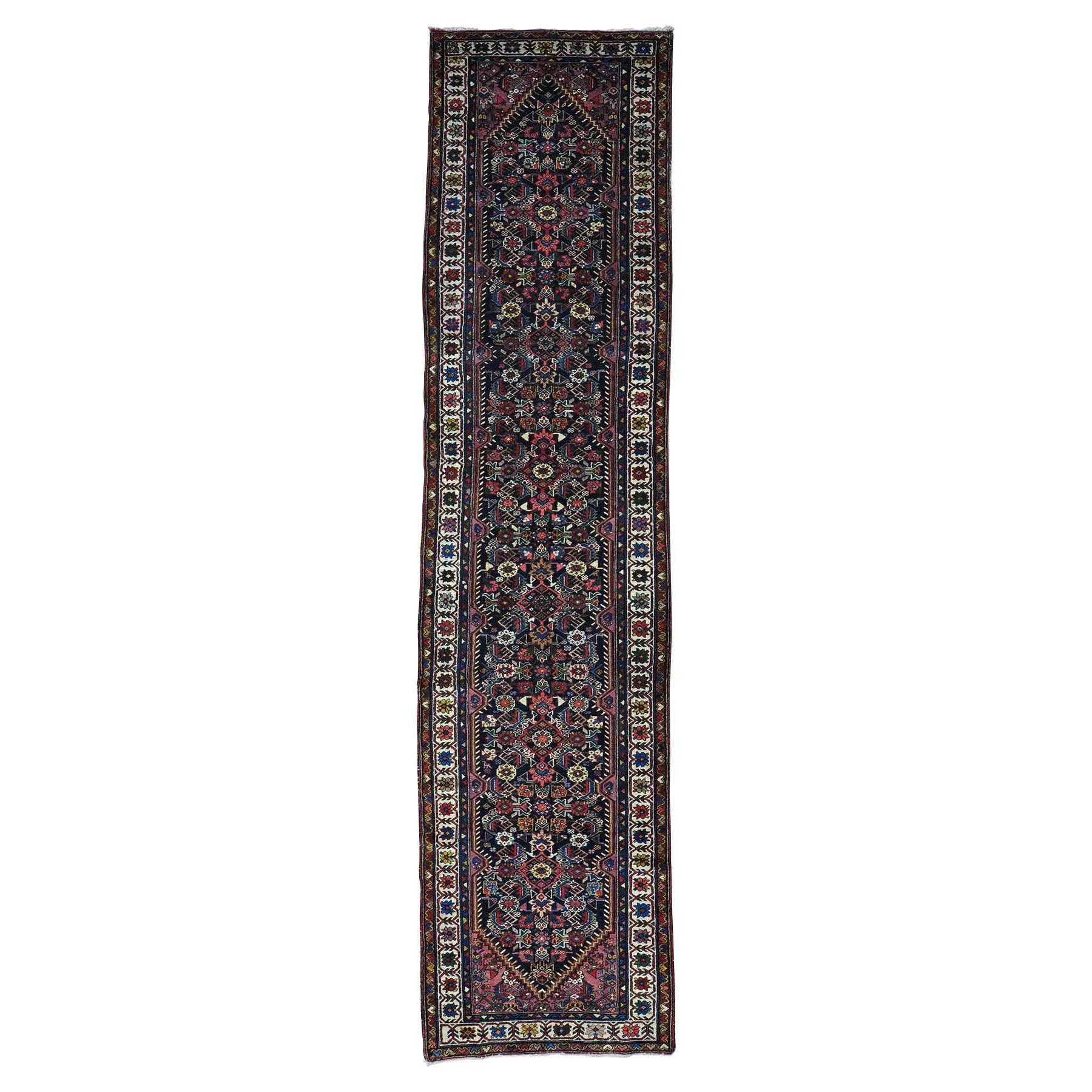 1900s Antique Persian Bakhtiari Runner Oriental Rug - 3'1" x 12'9" For ...