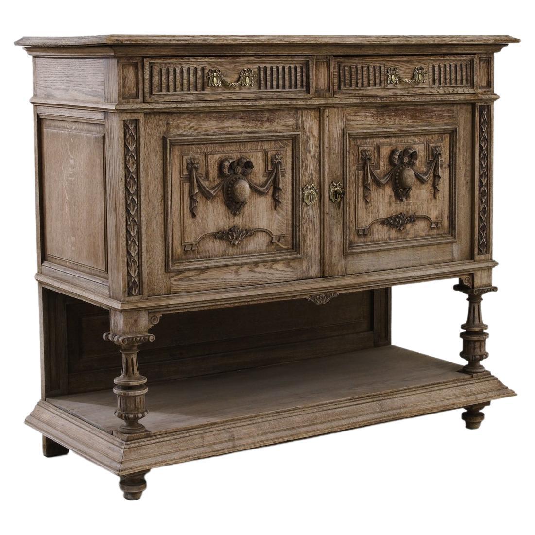 1900s French Bleached Oak Buffet For Sale at 1stDibs