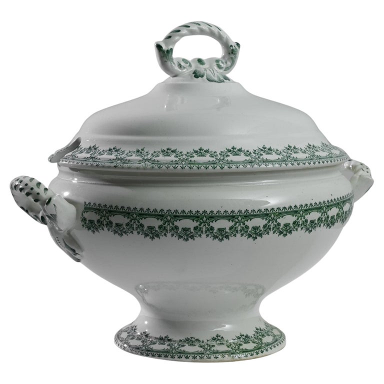 1900s Belgian Porcelain Tureen at 1stDibs