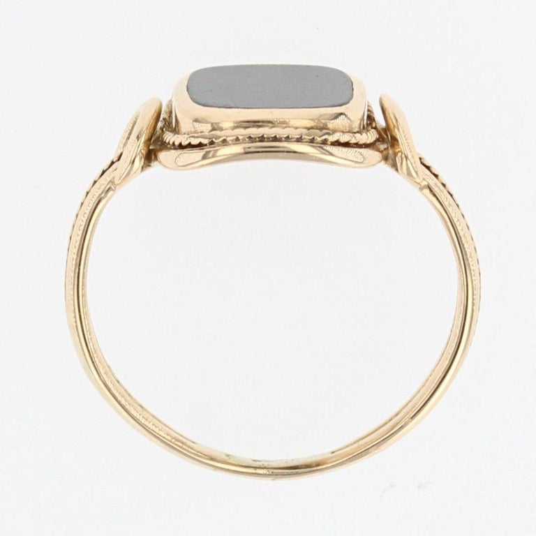 1900s Blood Jasper 18 Karat Yellow Gold Ring For Sale at 1stDibs