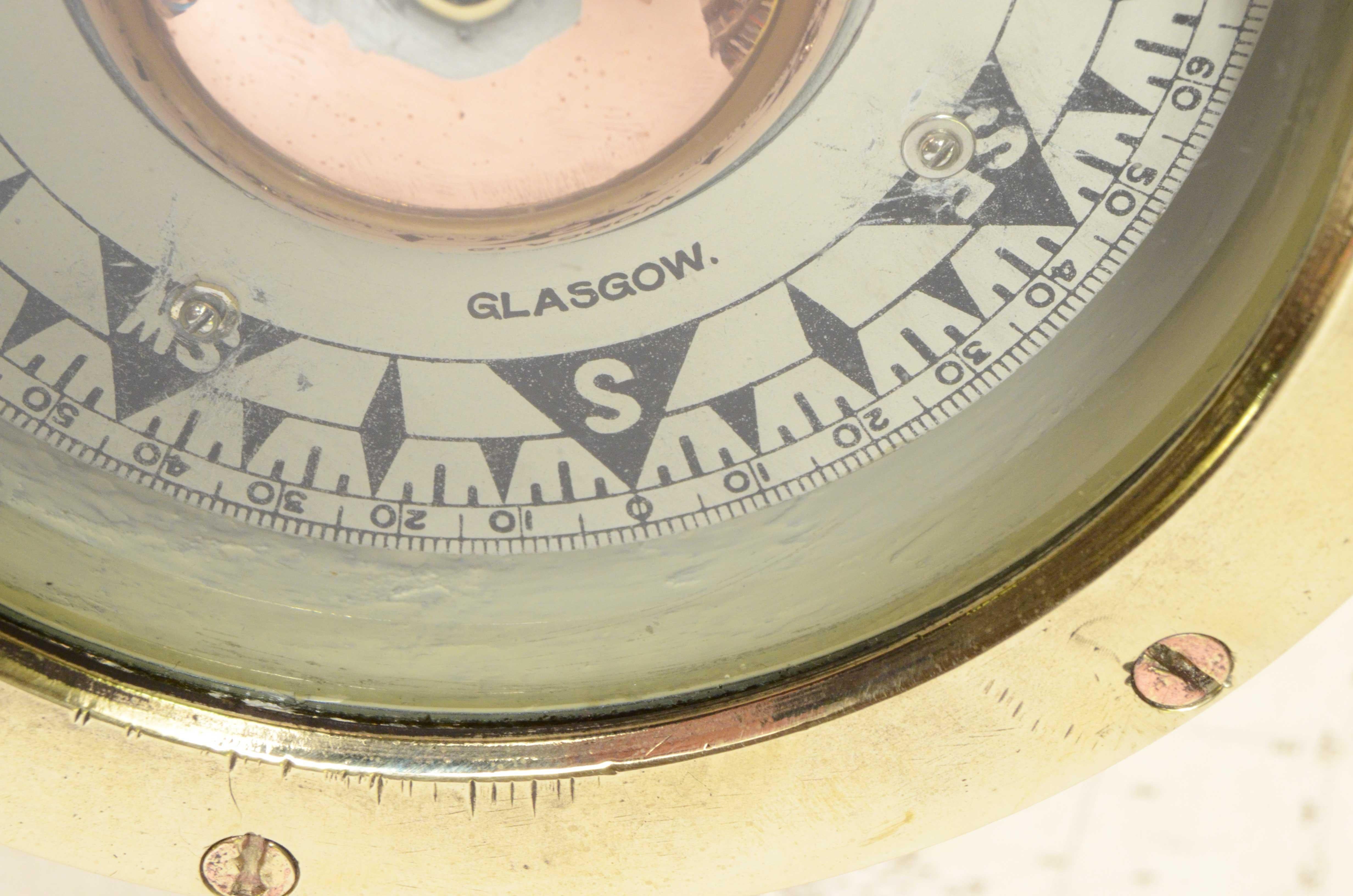 1900s Brass Magnetic Compass Signed Simpson Lawrence Glasgow Antique ...