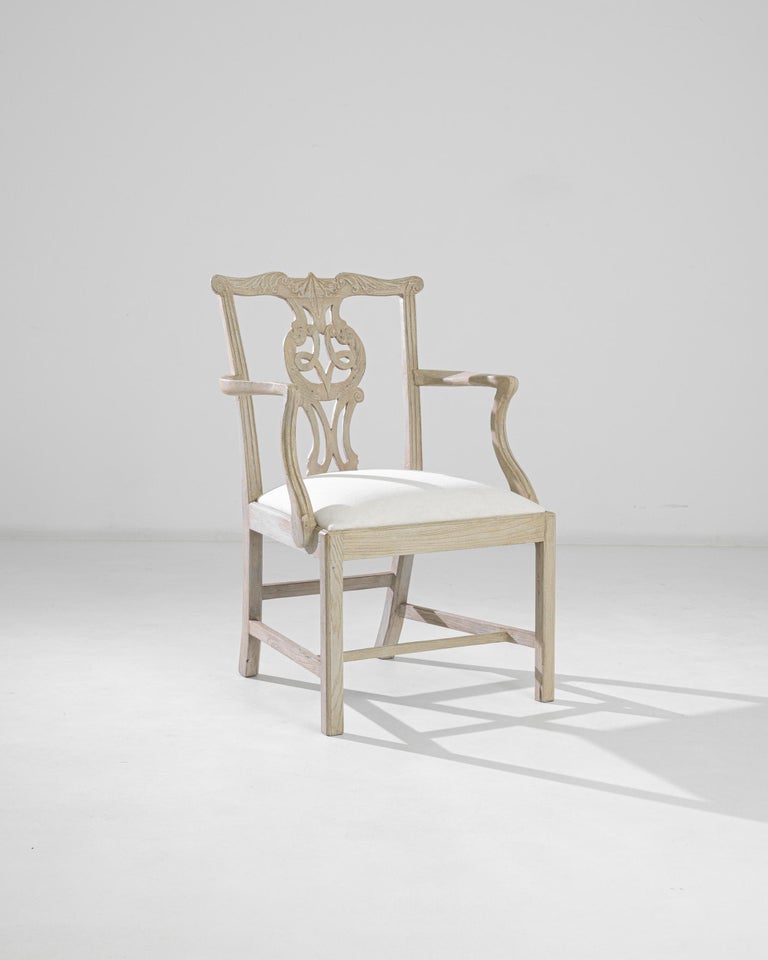 1900s British Oak Armchairs with Upholstered Seats, a Pair For Sale at ...
