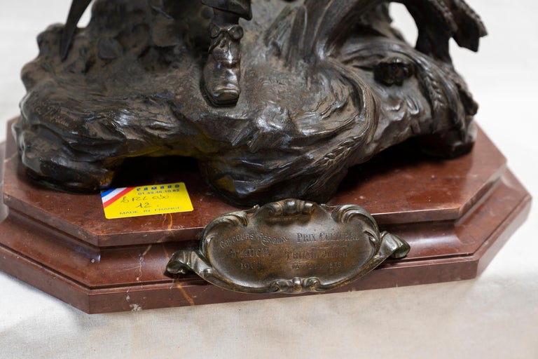 1900s Bronze Sculpture on Marble Base by Louis Auguste Moreau For Sale ...