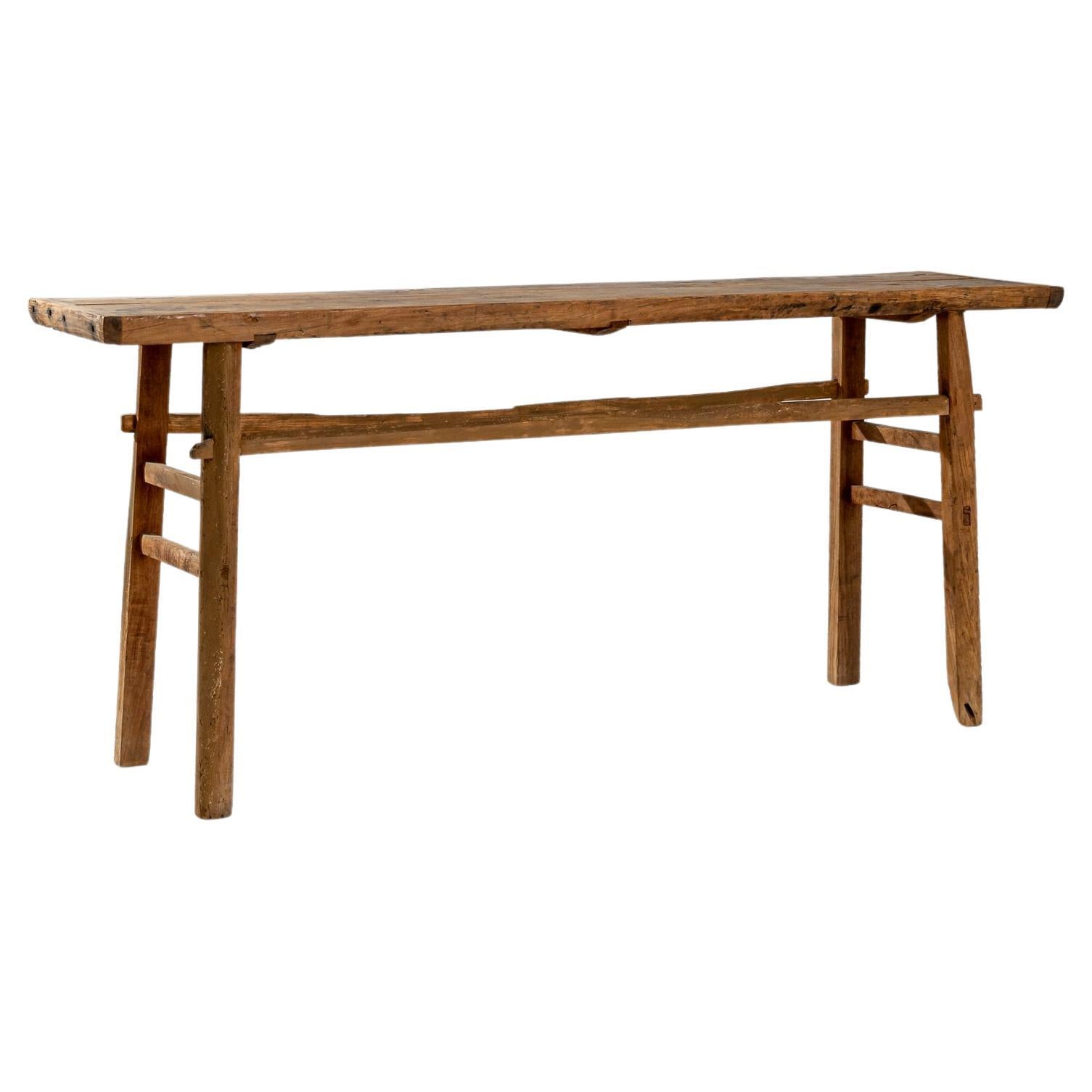 Chinese Carved Wooden Console Table For Sale at 1stDibs