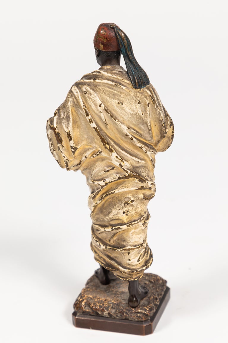 1900s Cold-Painted Statue of Arab For Sale at 1stDibs
