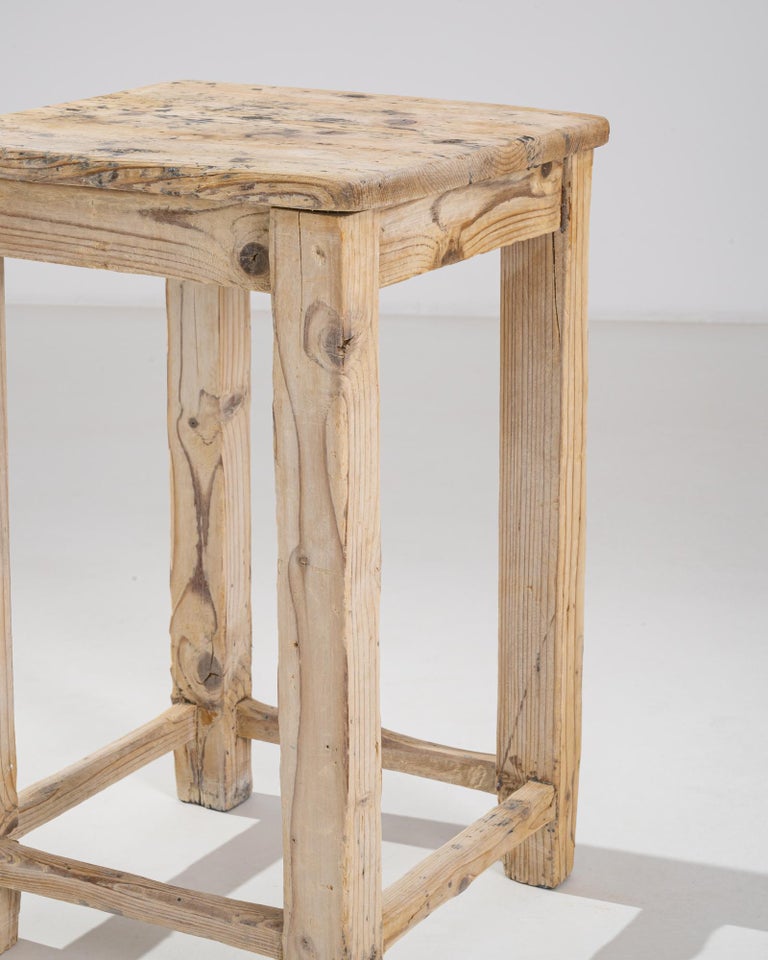 1900s Country French Wooden Stool For Sale at 1stDibs