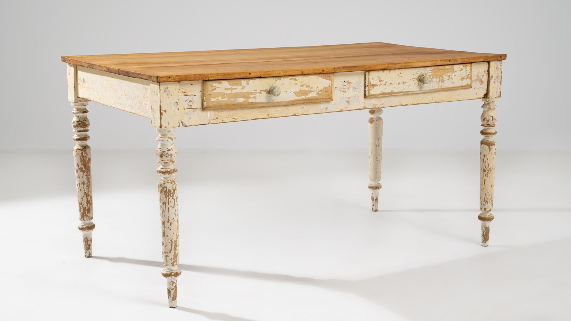 1900s Country French Wooden Table For Sale at 1stDibs