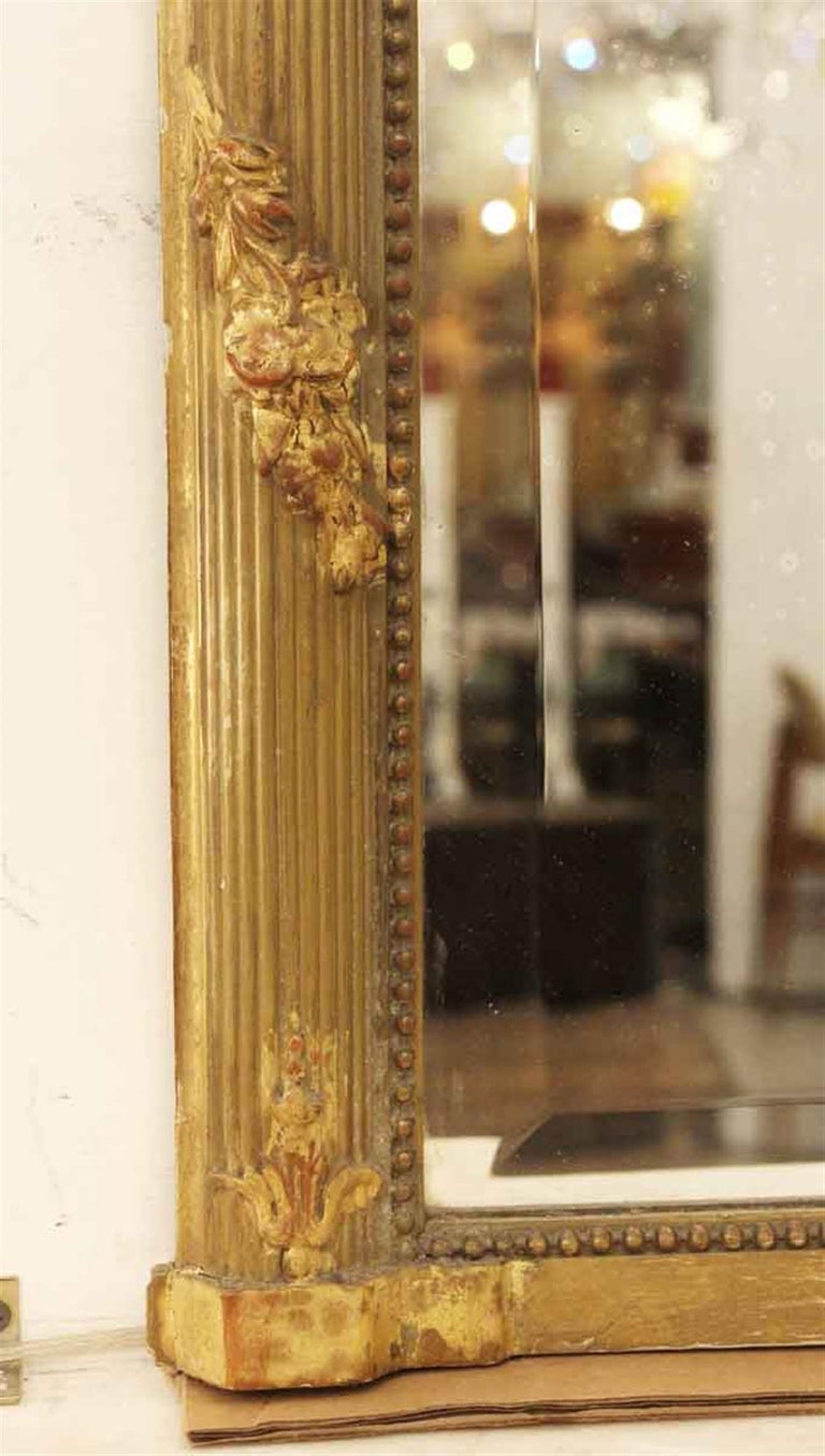 1900s European Rectangular Gold Gilded Ornate over Mantel Mirror For ...